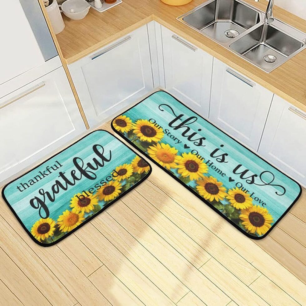 Sunflowers Turquoise Kitchen Rugs Review ABSOLUTE DISCOUNT FLOORING